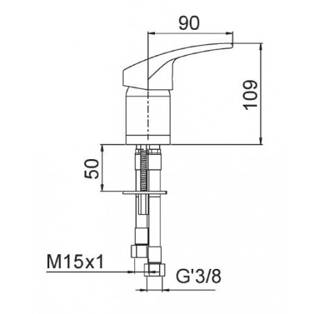 Mitigeur pour commande distance manette pleine cartouche céramique Ø40
